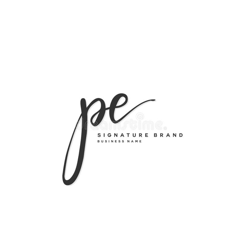 P E PE Initial Logo Signature Vector. Handwriting Concept Logo. Stock ...