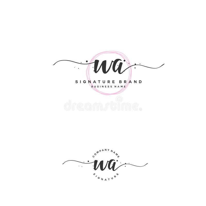 WA Initial Letter Handwriting and Signature Logo. a Concept Handwriting ...