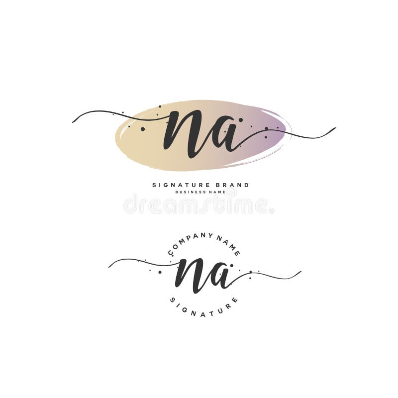NA Initial Letter Handwriting and Signature Logo. a Concept Handwriting ...
