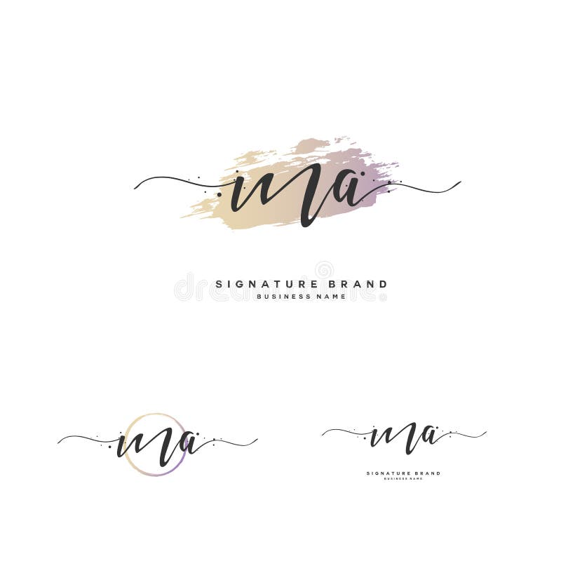 MA Initial Letter Handwriting and Signature Logo. a Concept Handwriting ...