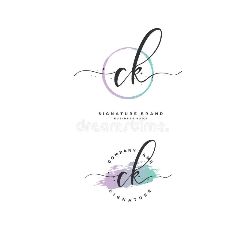 CK Initial Letter Handwriting and Signature Logo. a Concept Handwriting ...