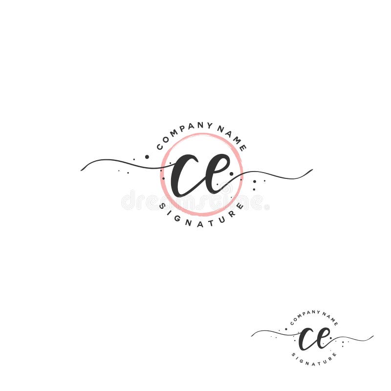 CE Initial Letter Handwriting and Signature Logo. a Concept Handwriting ...