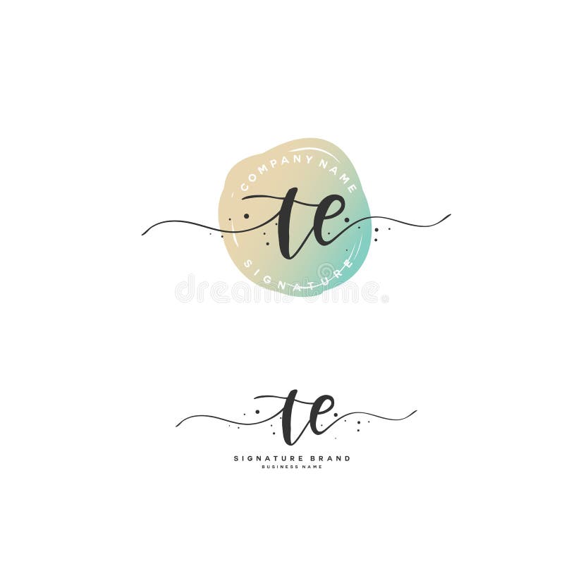 TE Initial Letter Handwriting and Signature Logo. a Concept Handwriting ...