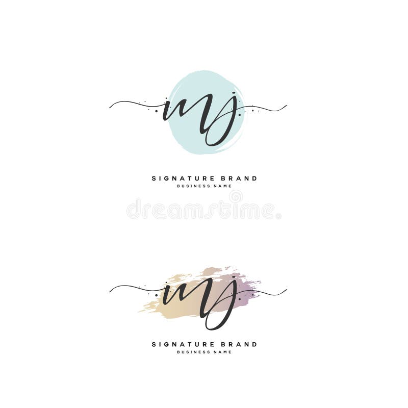 MJ Signature Initial Logo Template Vector. Initial Signature Logo ...