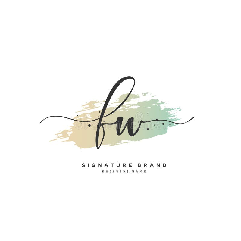 Letter Fw Logo Handwritten Signature Stock Illustrations – 45 Letter Fw ...