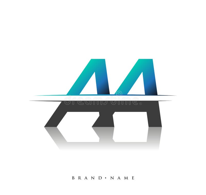 AA Initial Logo Company Name Colored Black and Blue, Simple and Modern ...