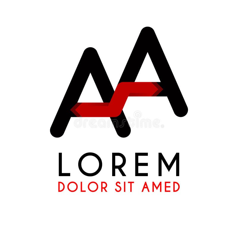 AA Letter Black Logo with Gradient Arrow Stock Vector - Illustration of ...