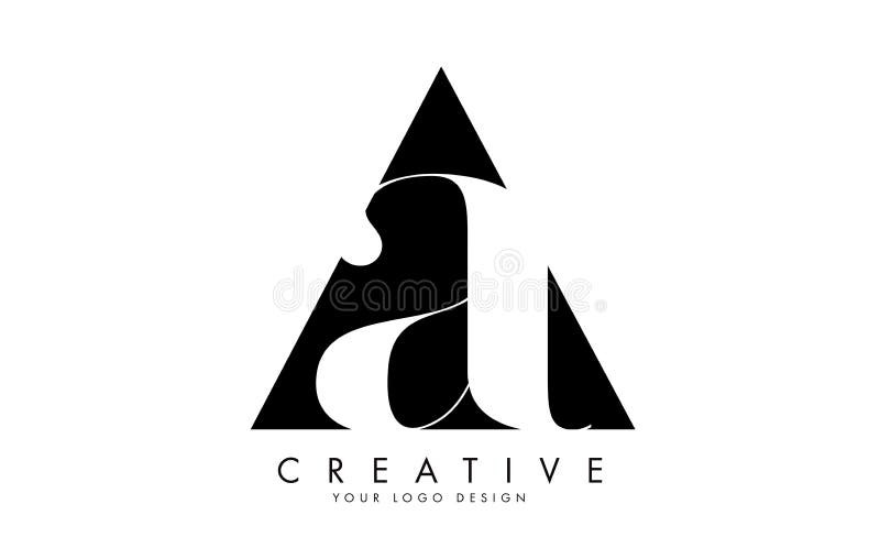 AA a Black and White Letters Logo with a Geometric Design. Stock Vector ...