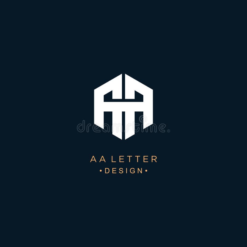 AA Letter Logo Design with Sans Serif Font Vector Illustration ...