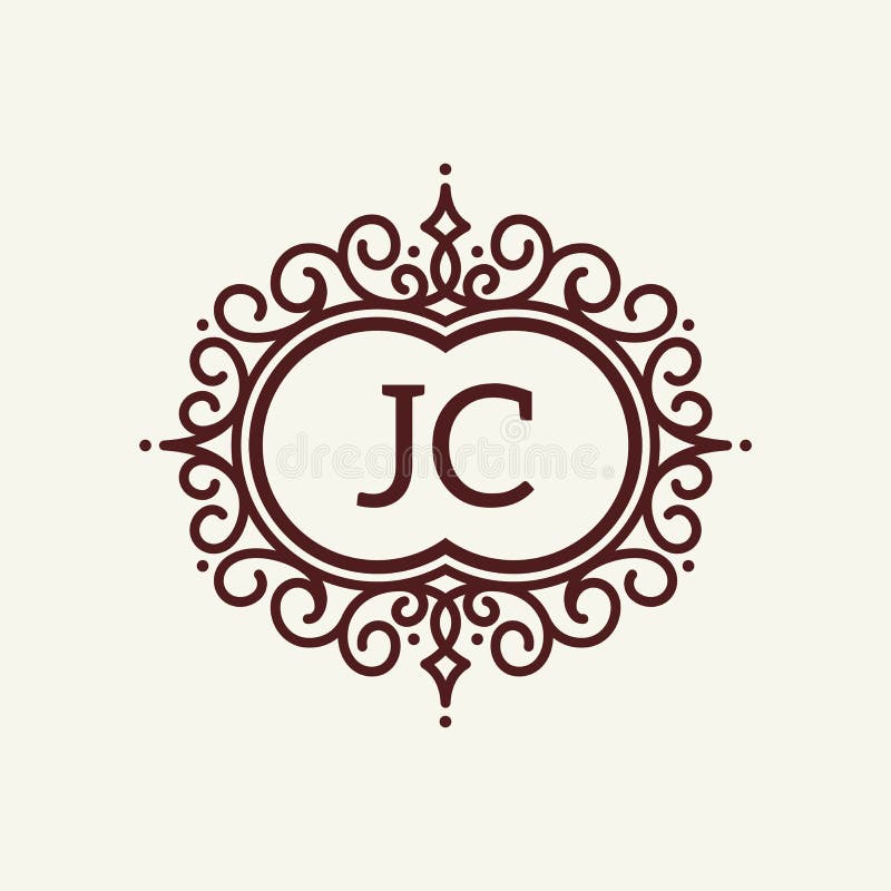 JC Letter Logo Elegant Swirl Monogram Design Stock Vector ...