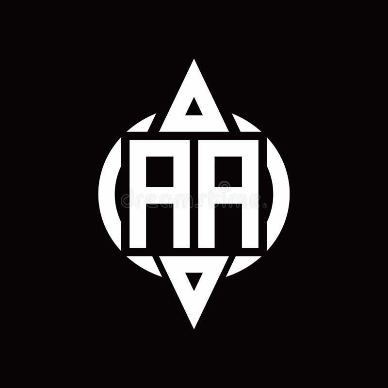 AA Logo with Circle Rounded Combine Triangle Top and Bottom Side Design ...