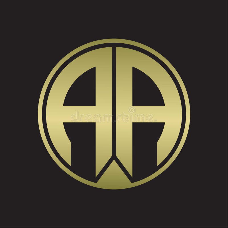 AA Logo Monogram Circle with Piece Ribbon Style on Gold Colors Stock ... AA Logo Monogram Circle with Piece Ribbon Style on Gold Colors Stock ...