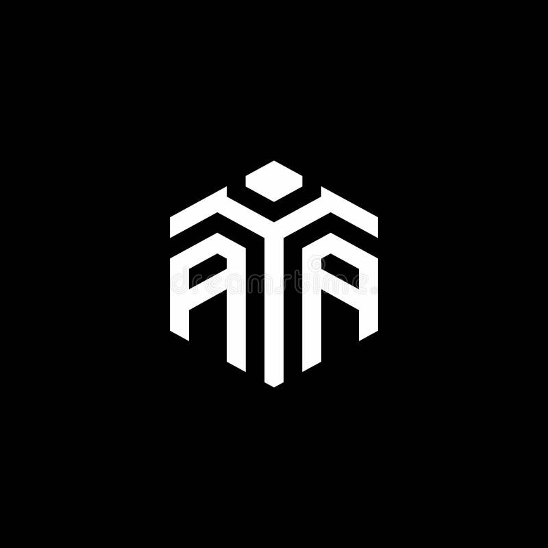 AA Monogram Logo with Abstract Hexagon Style Design Template Stock ...