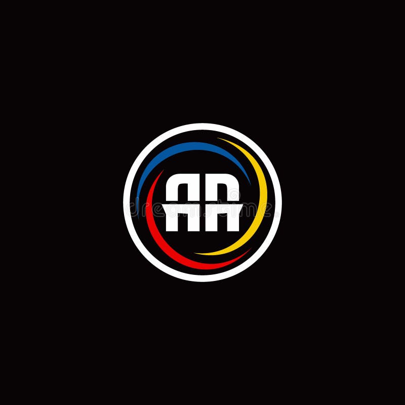 AA Monogram Logo Isolated on Circle Shape with 3 Slash Colors Rounded ...