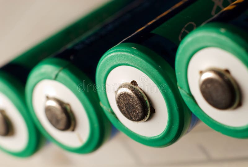 A Aa Rechargeable Battery On White. Stock Photo - Image of positive ...