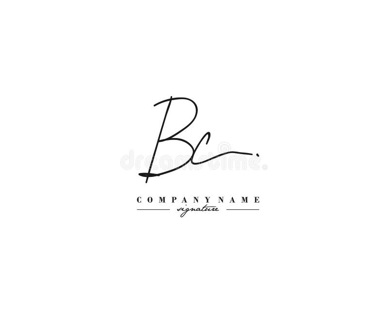 BC Initial Handwriting Signature Logo Template Vector. Stock ...
