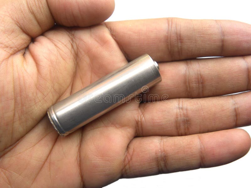 AA Size Battery on Palm of Hand Stock Image - Image of equipment ...