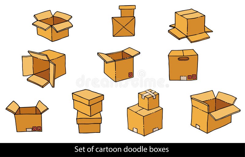 Cargo Packages Doodle Stock Illustrations – 30 Cargo Packages Doodle ...