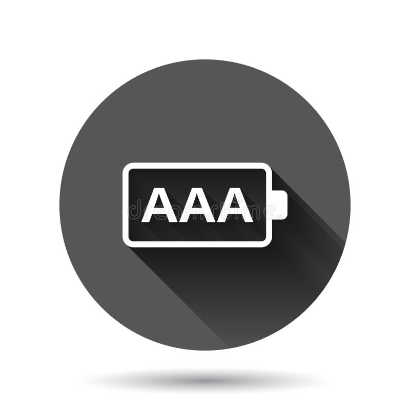 AAA Battery Icon in Flat Style. Power Level Vector Illustration on ...