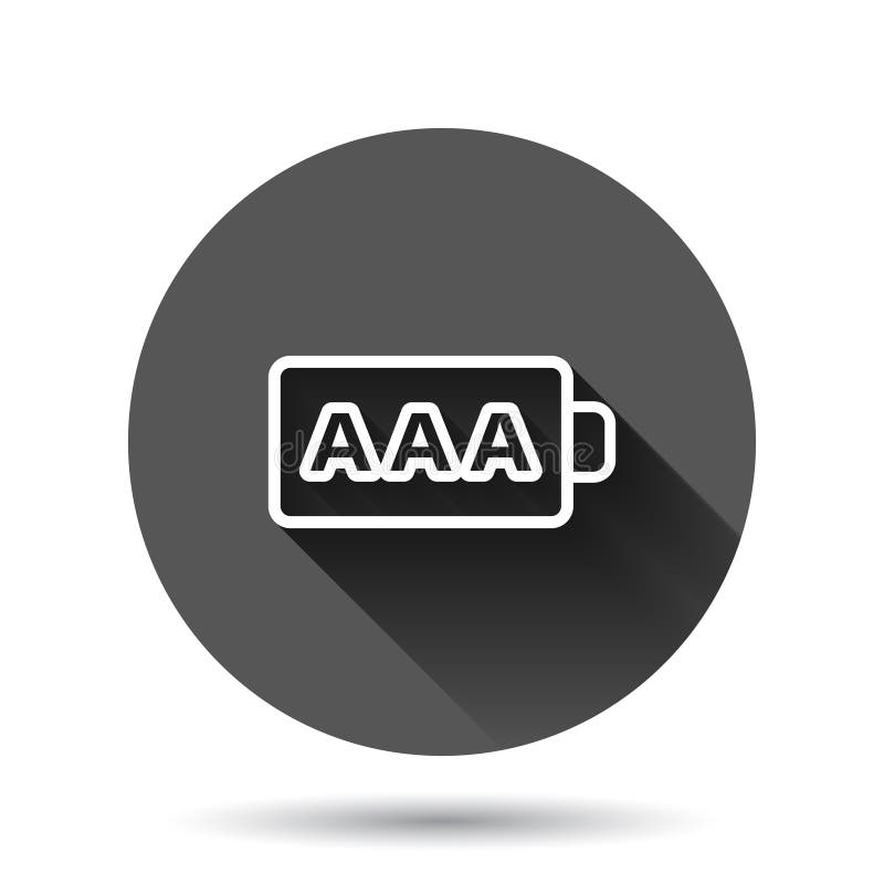 AAA Battery Icon in Flat Style. Power Level Vector Illustration on ...