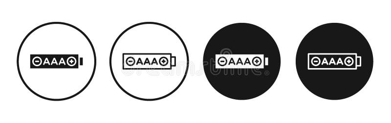 AAA Battery Icon Vector Set on White Background Stock Vector ...