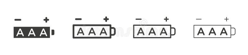 AAA Battery Icon Vector Set on White Background Stock Vector ...