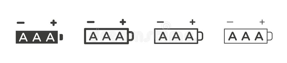 AAA Battery Icon Vector Set on White Background Stock Vector ...