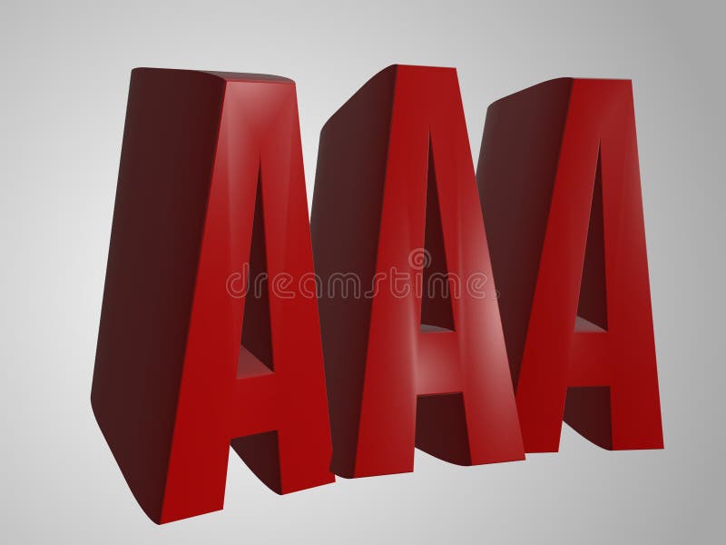 AAA 3d render word text stock illustration. Illustration of italy ...