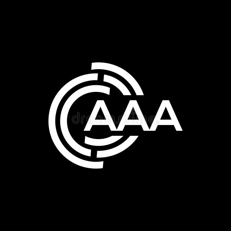 Aaa Letter Logo Design on Black Background. Stock Vector - Illustration ...