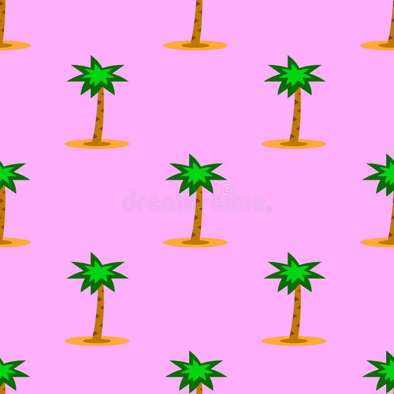 Seamless Single Palm Tree Pattern, Vector Illustration EPS 10 Stock ...