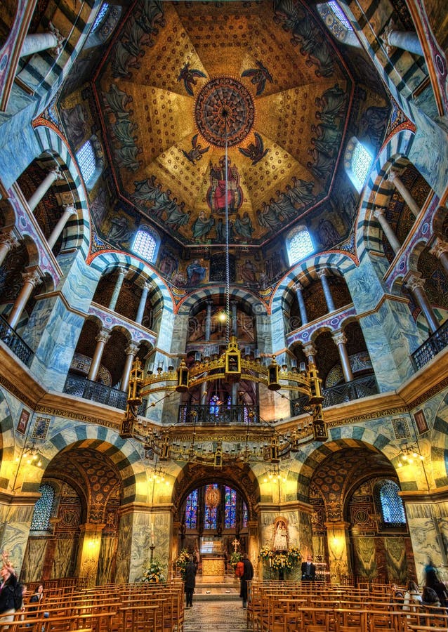 Interior Of Aachen Cathedral, Germany Editorial Image - Image of chapel ...