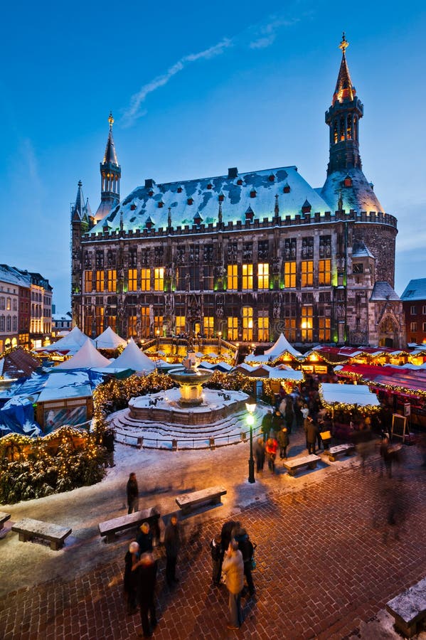 Aachen Christmas village stock photo. Image of streets - 135785698
