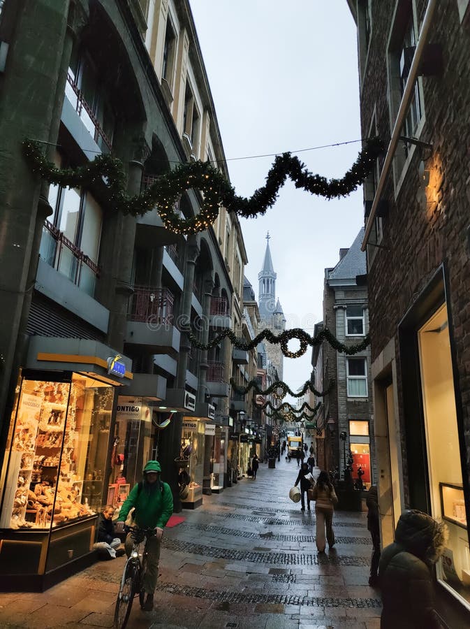 The Old Town of AAchen at Germany Editorial Photo - Image of ...
