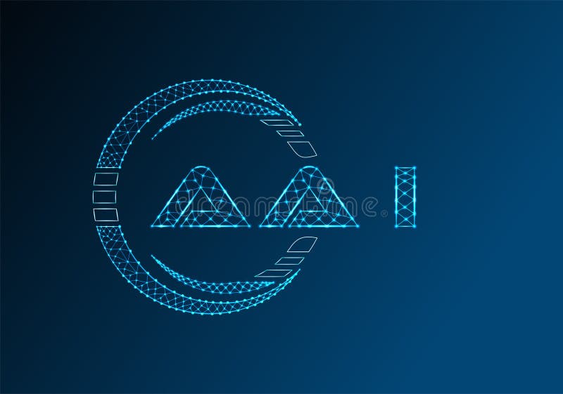 AAI Low Poly Letter Logo Vector Design. Stock Illustration ...