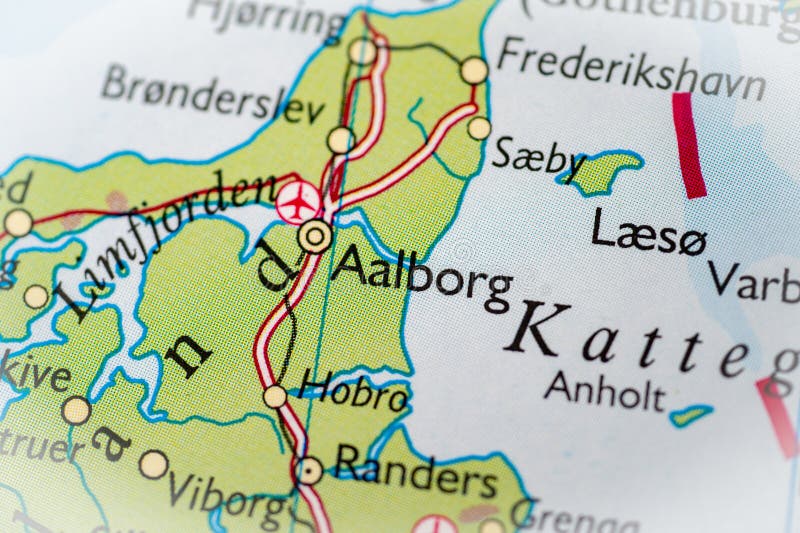 Aalborg, Denmark Highlighted on a World Map Stock Photo - Image of ...