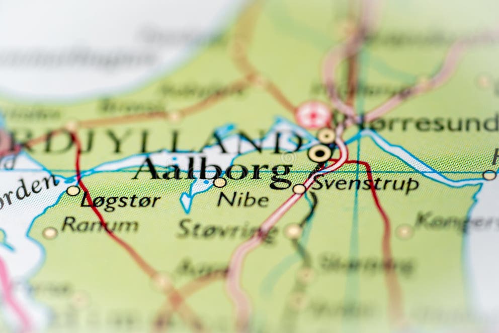 Aalborg, Denmark Highlighted on a World Map Stock Image - Image of ...