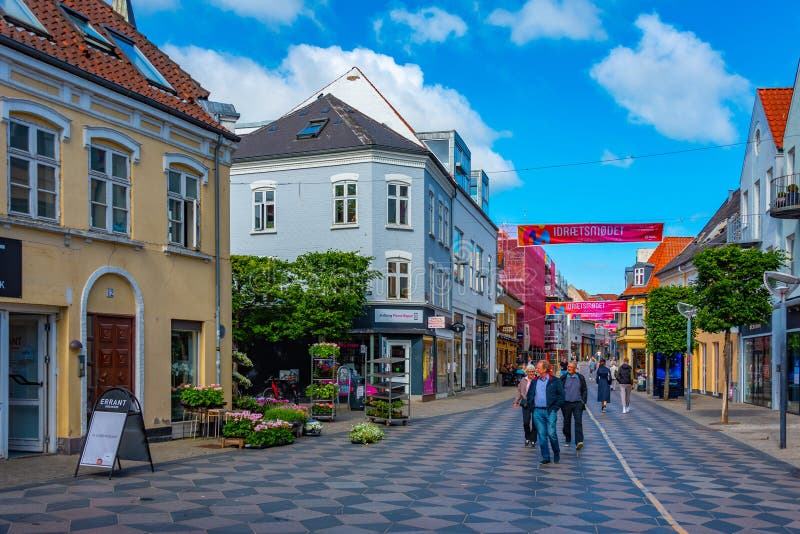Aalborg, Denmark, June 15, 2022: View of a Commercial Street in ...