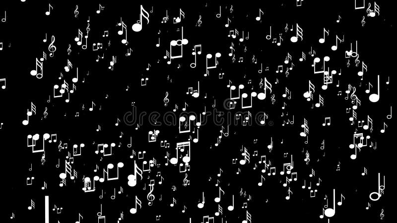 Aanimated Background with Musical Notes. Black Background Stock Footage ...
