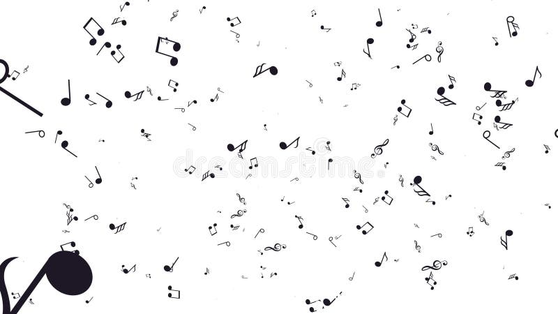 Aanimated Background with Musical Notes. Black Background Stock Video ...