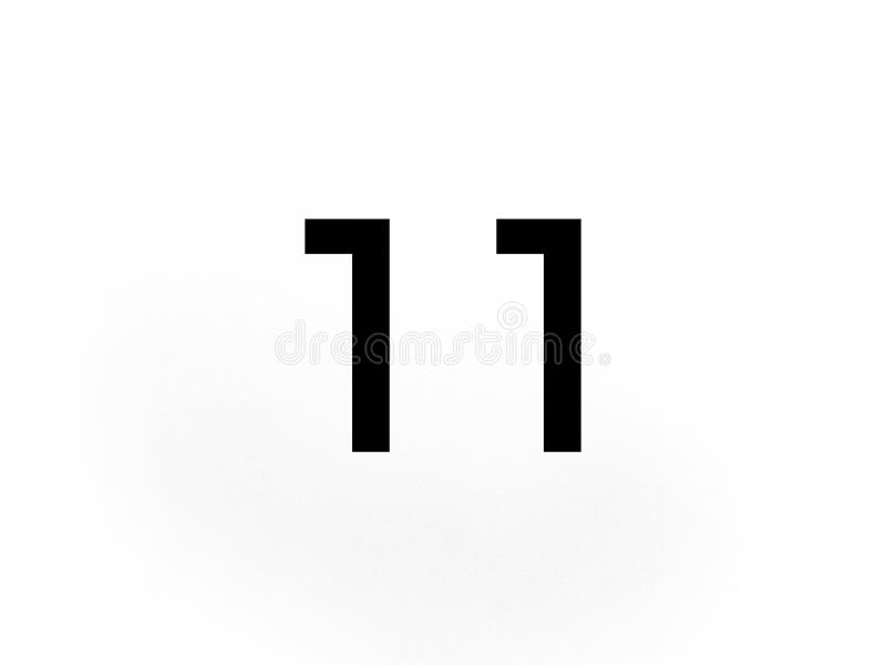 Aantal Elf 11 in Zwarte Kleur Stock Afbeelding - Image of wiskunde ...