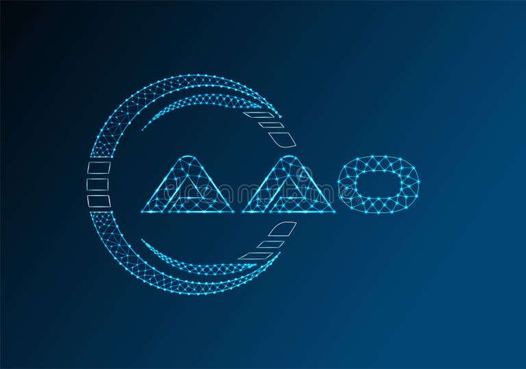 AAO Low Poly Letter Logo Vector Design. Stock Illustration ...