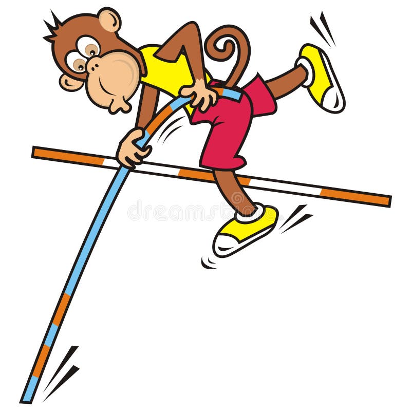 Aap, hoogspringen vector illustratie. Illustration of karikatuur - 53076320