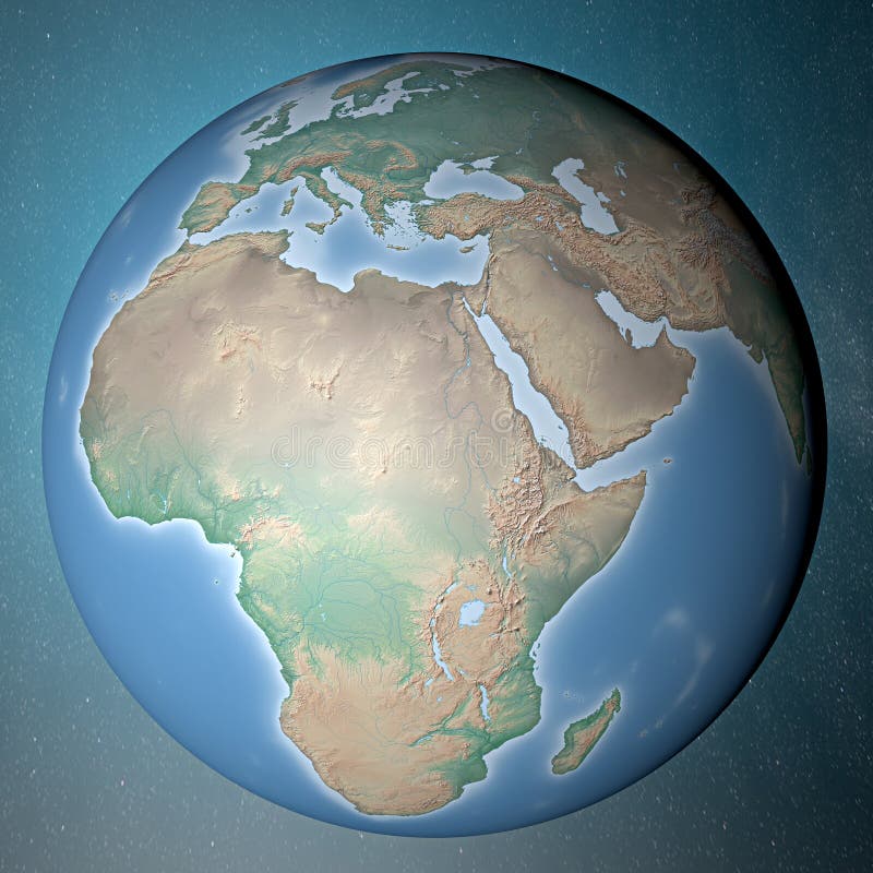 Aarde Die Zich Op Schone Ruimte Bevinden Stock Illustratie ...