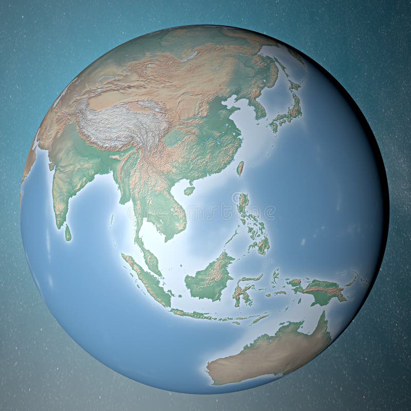 Aarde Die Zich Op Schone Ruimte Bevinden Stock Illustratie ...