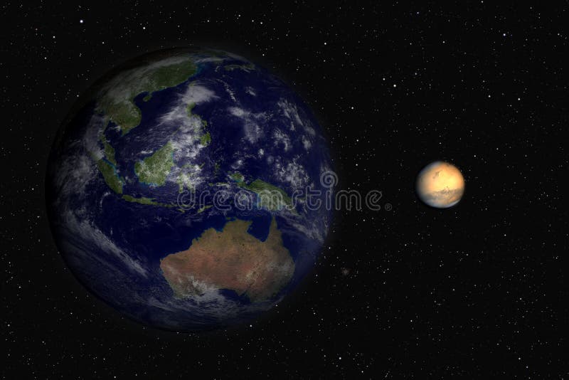 Aarde en Mars stock illustratie. Illustration of stilte - 8607169