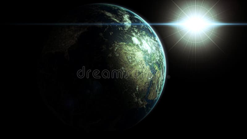 Aarde met zon stock foto. Image of continenten, amerika - 12998976