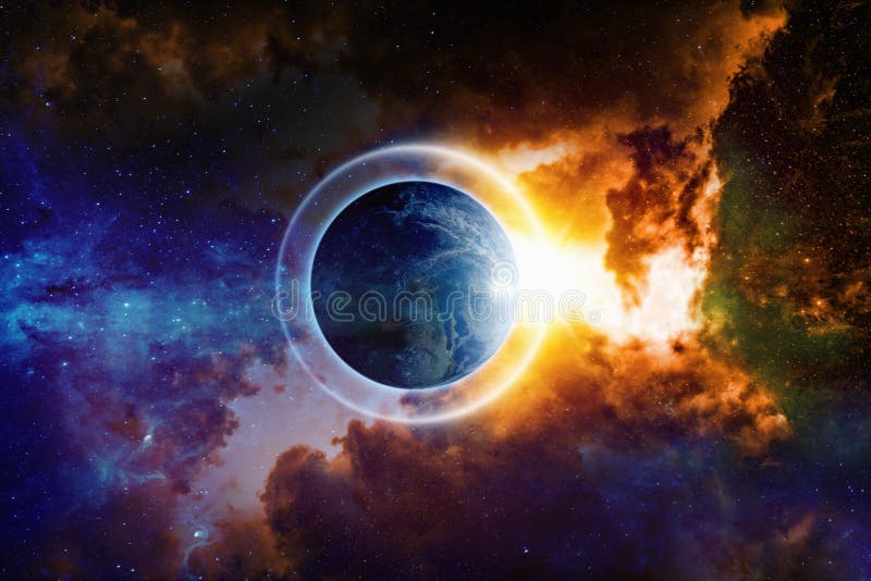 Aarde in ruimte stock afbeelding. Image of planeet, eind - 53760393