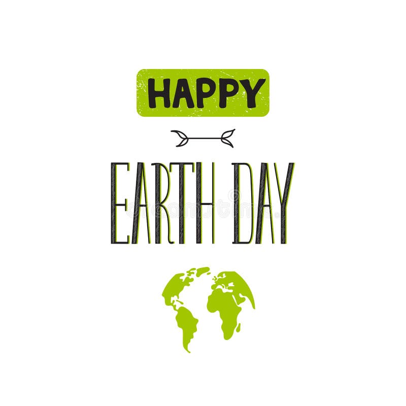 Aardedag Het Van Letters Voorzien Vector Illustratie - Illustration of ...