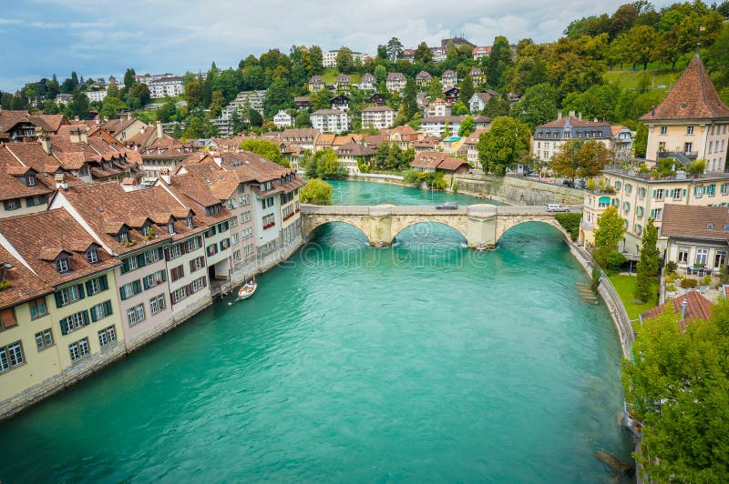 The Aare at Bern, Switzerland. Stock Image - Image of river, aare: 92670025