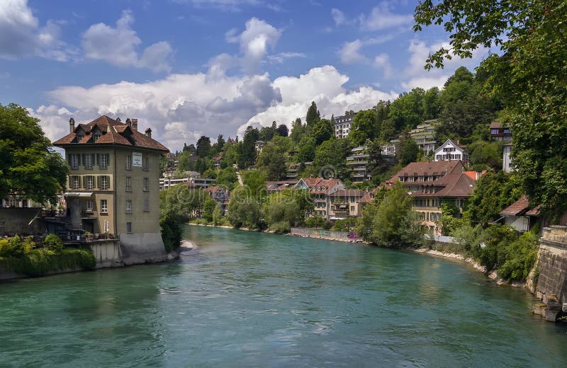 Aare River, Bern Switzerland Stock Photo - Image of outside, autumn ...